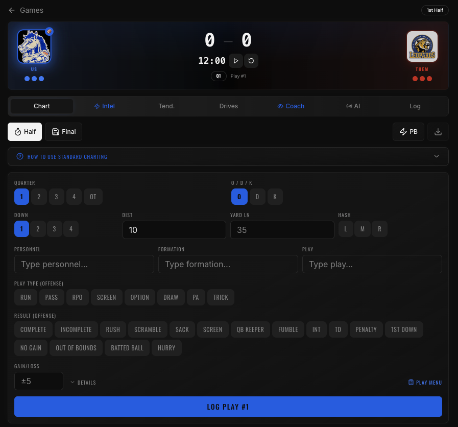 Game-ready football intelligence — built for coaches who want an edge.